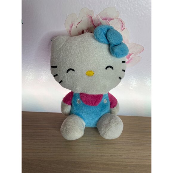 Toys | Hello Kitty Blue Overalls Plush | Poshmark
